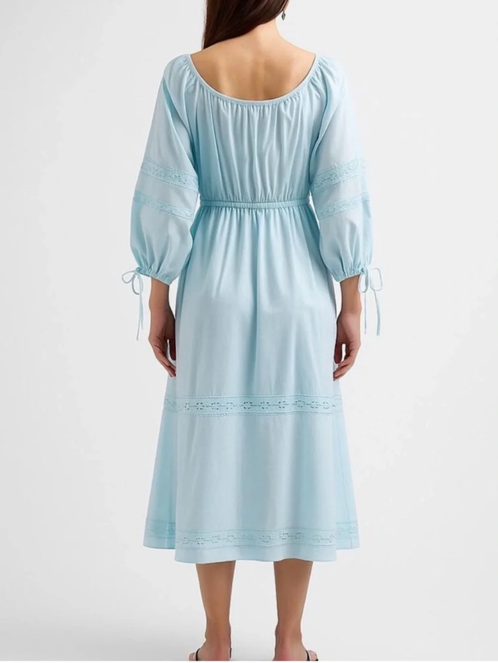 Harshman | Dresses | Harsman Los Angeles Belle Light Blue Midi Peasant ...